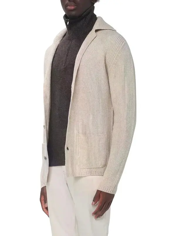 Altea Ribbed-knit Virgin Wool Cardigan - Neutrals