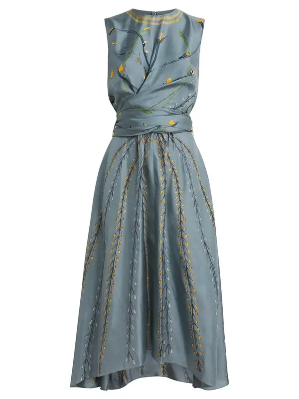 Altuzarra Silk Penny Midi Dress - Blue