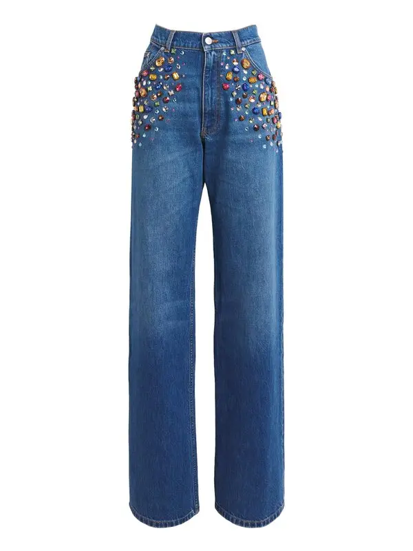 Stella McCartney Embellished Straight Jeans - Blue