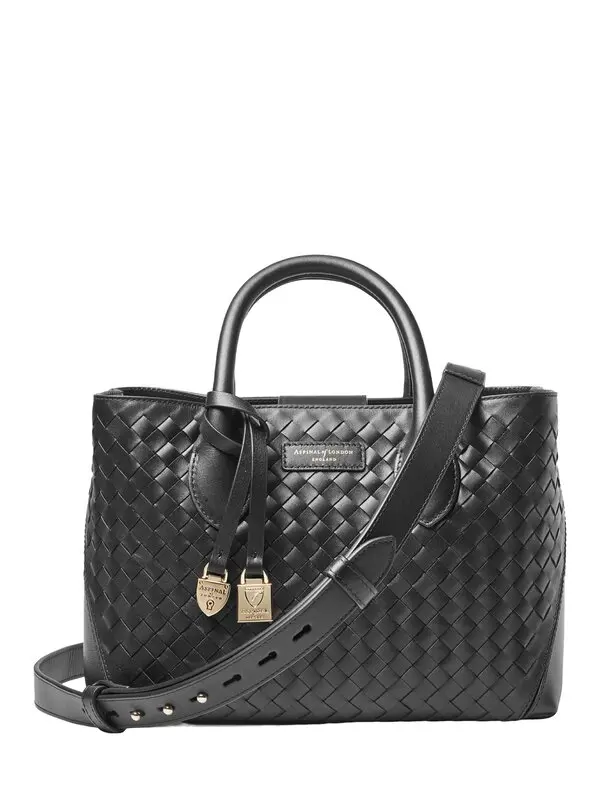 ASPINAL OF LONDON Midi Leather London Tote Bag - Black