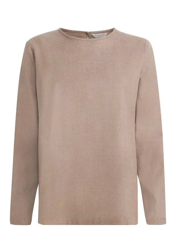 Max Mara Cashmere-blend Long-sleeve Shirt - Beige