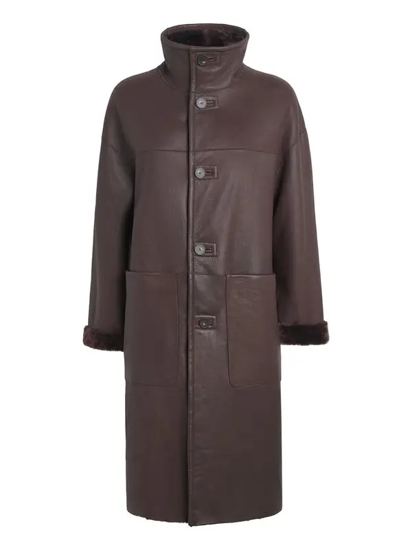 JOSEPH Reversible Shearling Ari Coat - Brown
