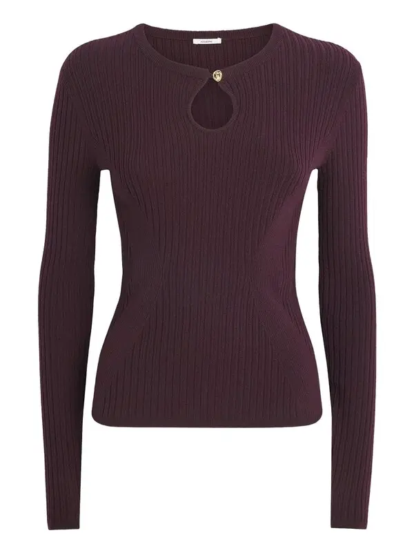 JOSEPH Merino-blend Keyhole Luz Sweater - Brown
