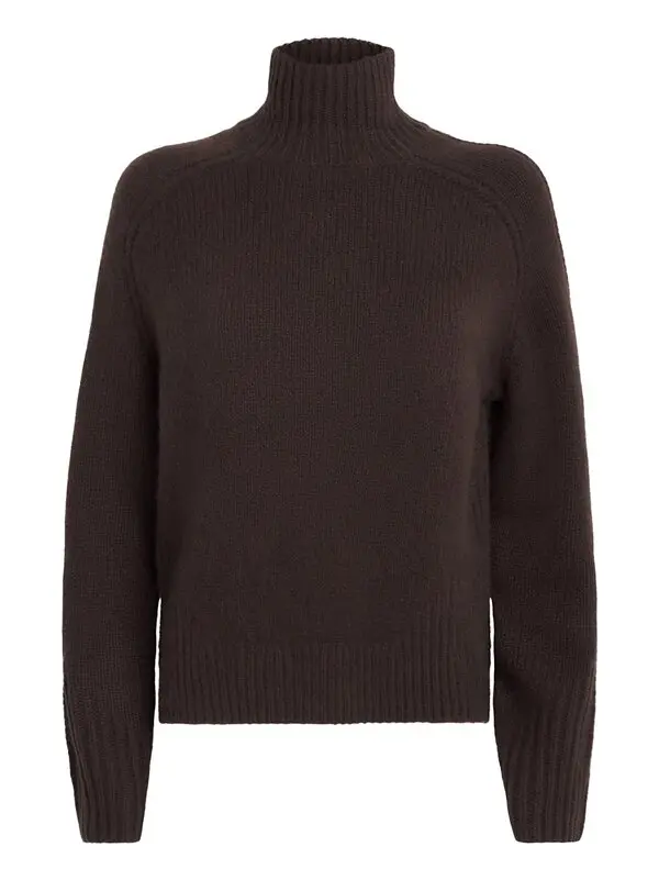 JOSEPH Cashmere Rollneck Tilly Lofty Sweater - Brown
