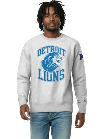 Champion Disney X Detroit Lions Simba Reverse Weave Sweatshirt - Heather Gray