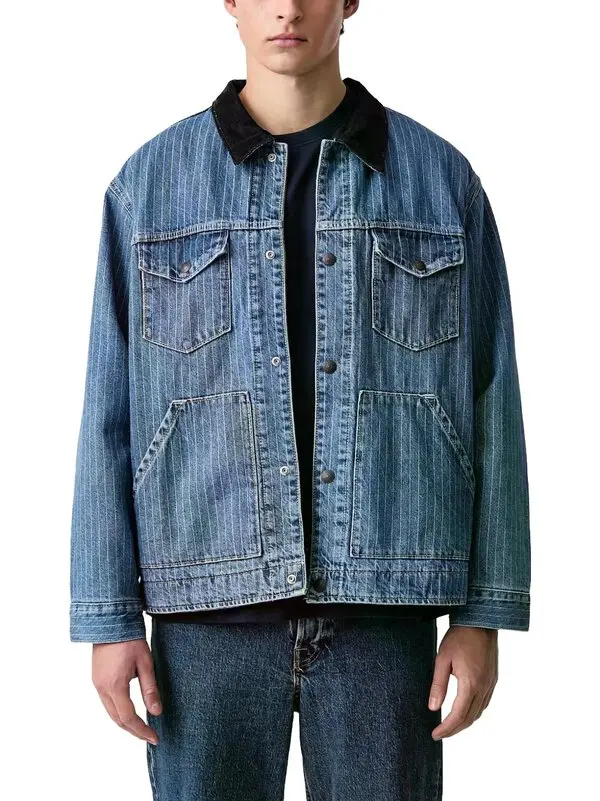 LEVI'S Munroe Pinstripe Corduroy-collar Trucker Jacket - Blue