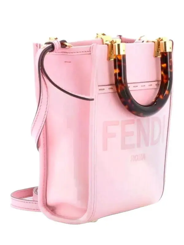 Fendi Sunshine Shopper Tote Leather Mini Crossbody Bag - Pink