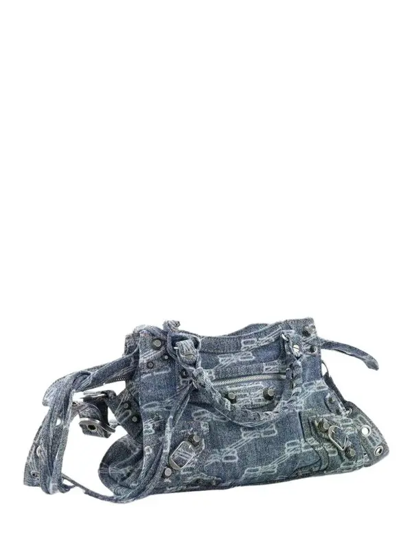 Balenciaga Neo Cagole City Bag Bb Denim Xs Shoulder Bag - Blue