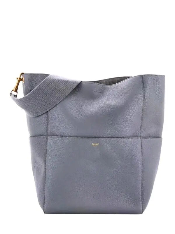 Celine Sangle Seau Bag Calfskin Large Shoulder Bag - Grey
