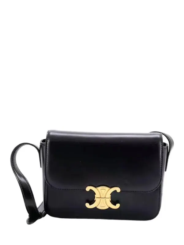 Celine Triomphe Shoulder Bag Smooth Calfskin Nano Crossbody Bag - Black