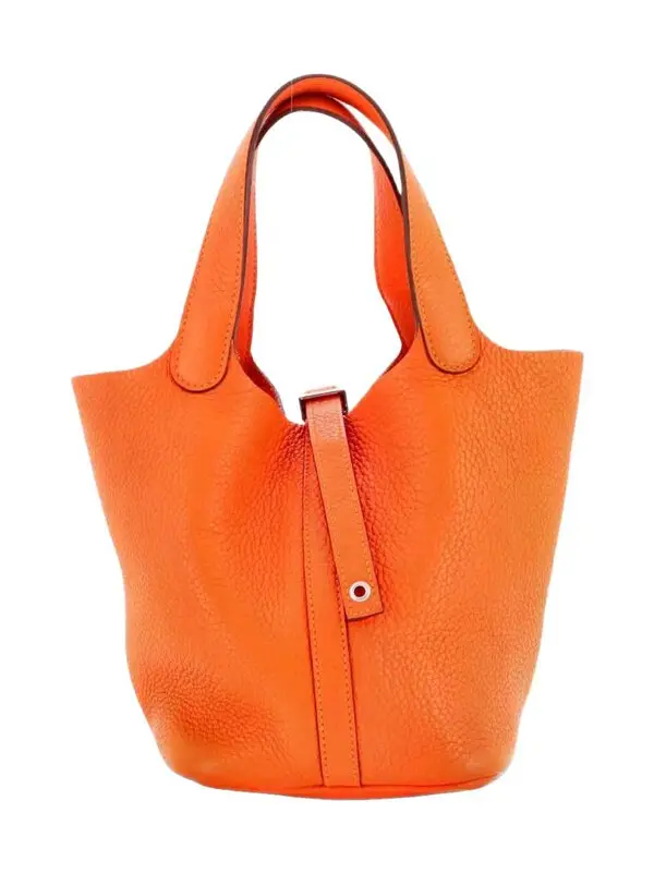 Hermès Picotin Lock Bag Clemence Pm Bucket Bag - Orange