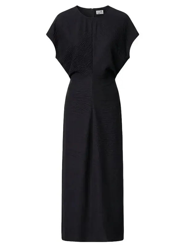 LONDON ATELIER BYPRODUCT Crinkled A Line Dress - Black