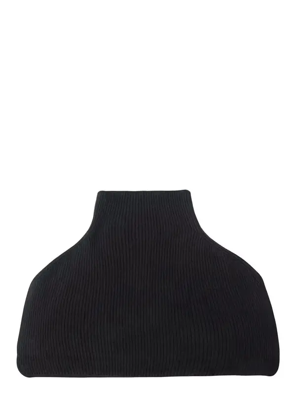 LONDON ATELIER BYPRODUCT Wool High Neck Cape Shawl - Black