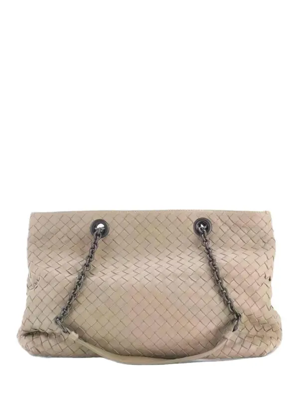 Bottega Veneta Double Chain Intrecciato Nappa Medium Tote Bag - Neutrals