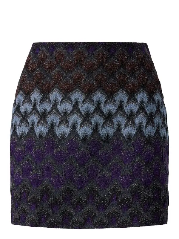 Missoni Viscose Lamé Mini Skirt With Lace Motif - Multicoloured