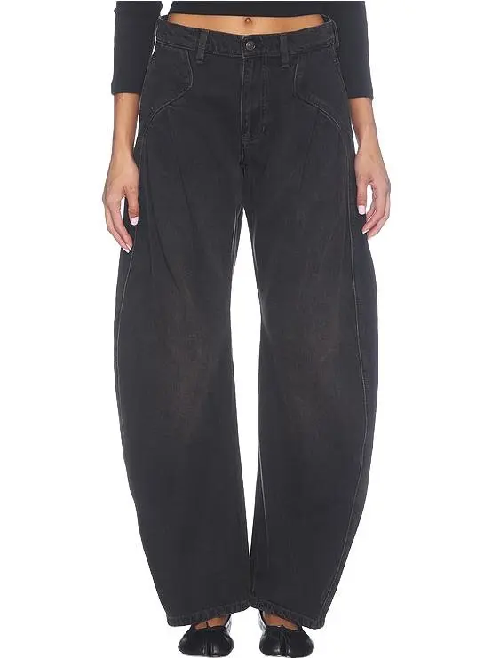 Free People X We The Free Golden Hour Low Rise Trouser In Black - Espresso
