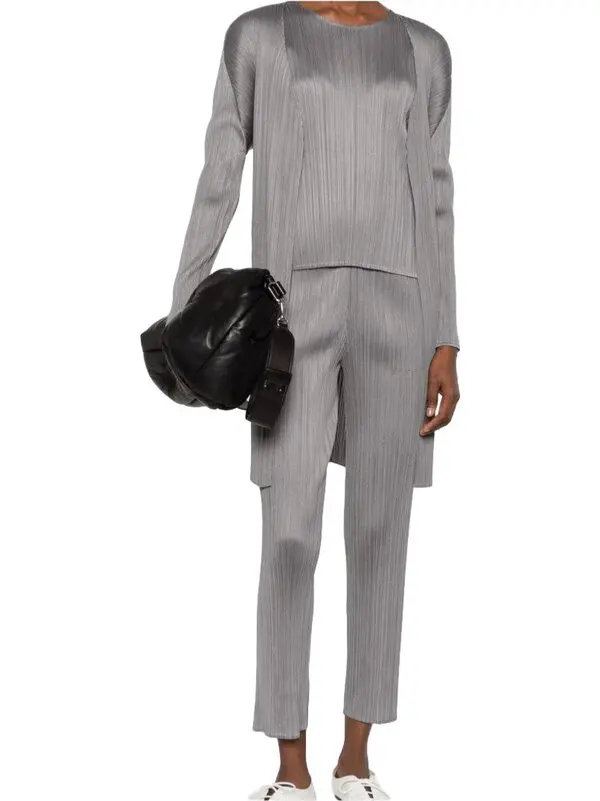 Issey Miyake Pleated Casual Jacket - Gray