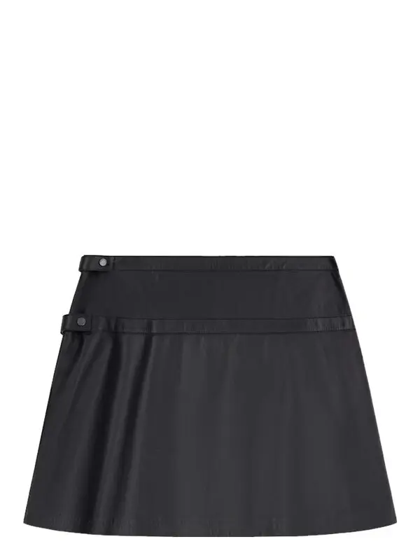 Emporio Armani Buckled Pleated Mini Skirt - Black