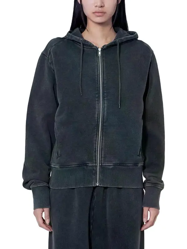 ENTIRE STUDIOS Zip-up Ribbed-trim Hoodie - Grey