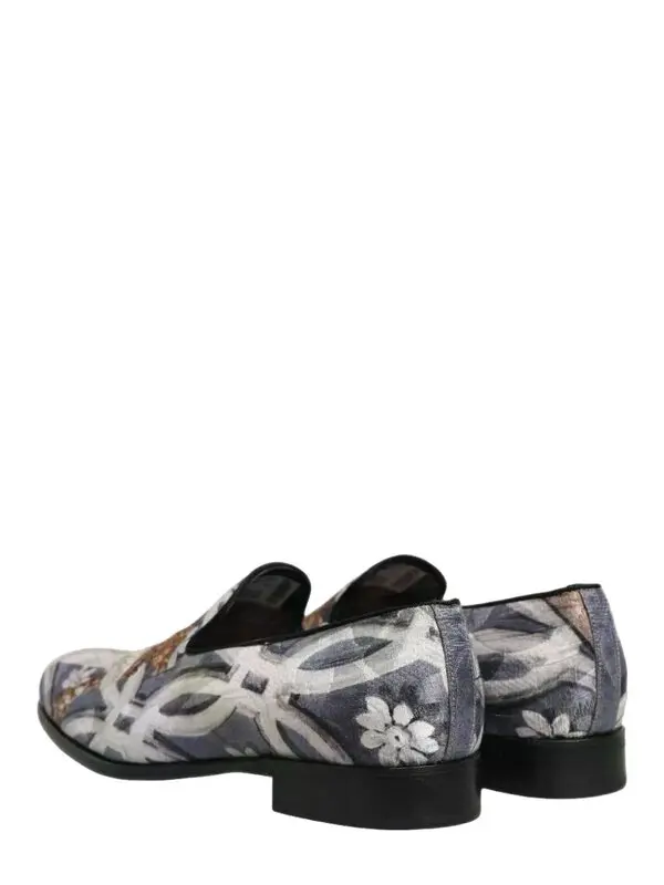Dolce & Gabbana Floral-tapestry Embroidered Loafers - Grey