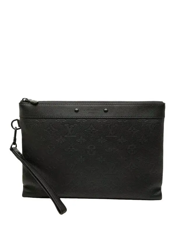 LOUIS VUITTON 2021-2026 Monogram Shadow Pochette To Go Clutch Bag - Black