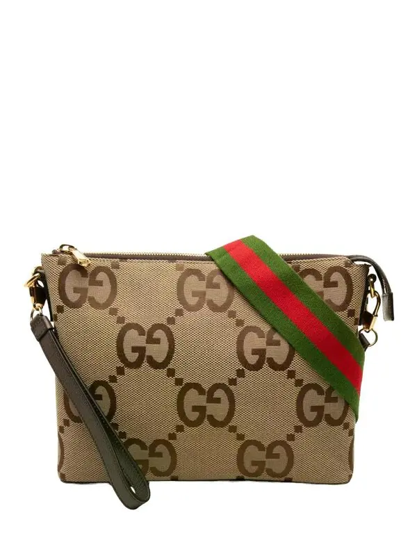Gucci 2000-2015 Jumbo Gg Canvas Web Crossbody Bag - Neutrals