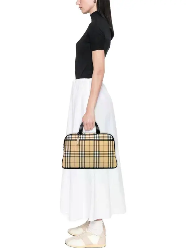 Burberry 2000-2017 House Check Coated Canvas Travel Bag - Neutrals