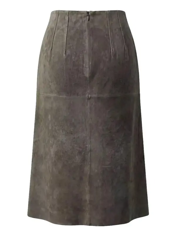 Veronica Beard Callisian Suede Midi Skirt - Grey