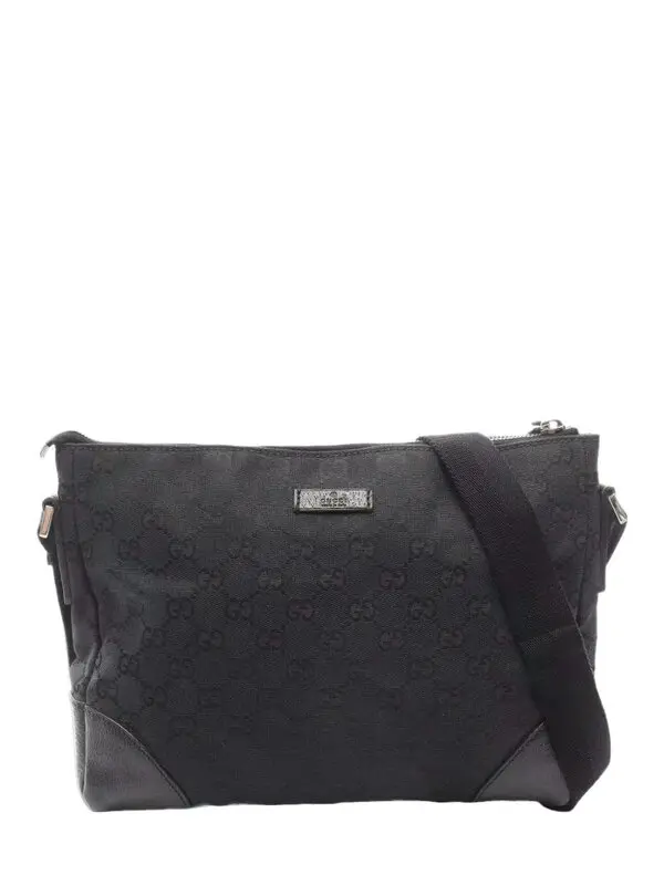 Gucci 2000s Gg Canvas Shoulder Bag - Black