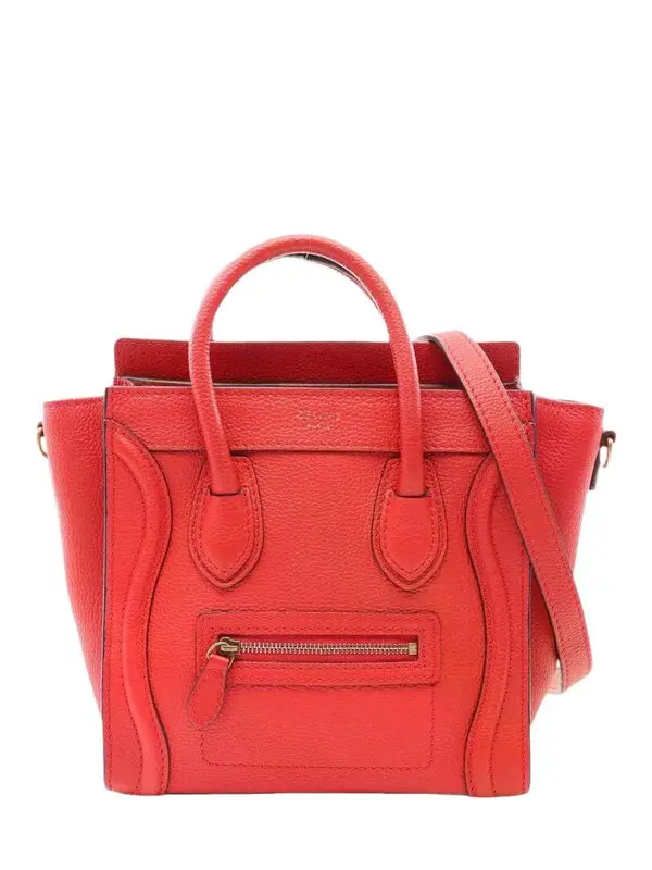 Celine 2000s Nano Luggage Tote Bag - Red