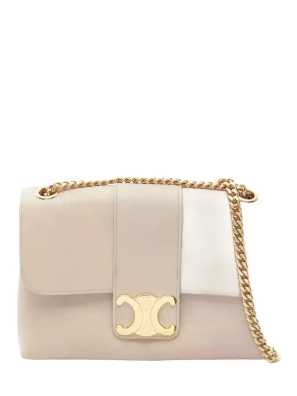 Celine Medium Triomphe Victor Chain Shoulder Bag - Neutrals