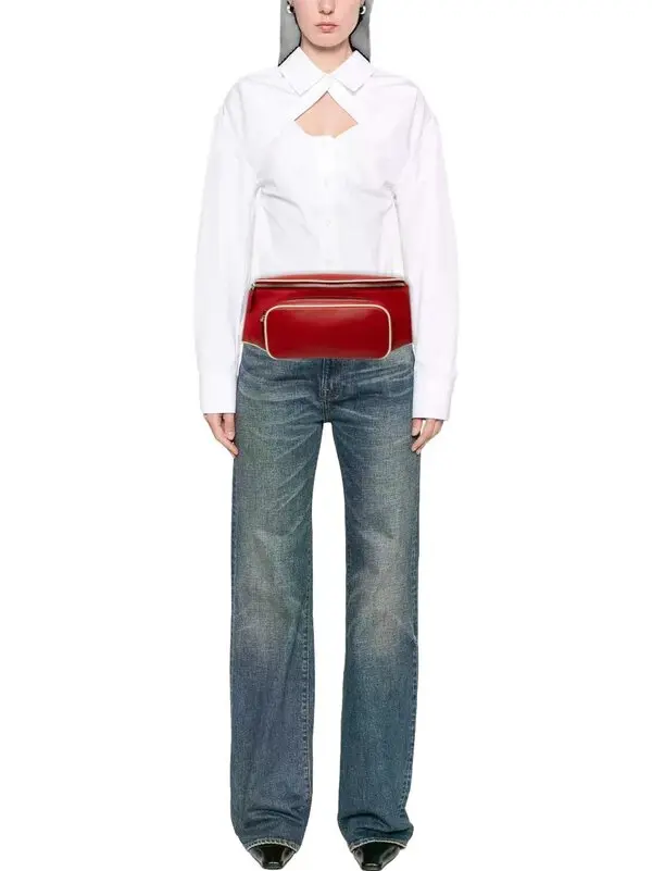 Prada 2013-2026 Leather Zip Pocket Belt Bag - Red