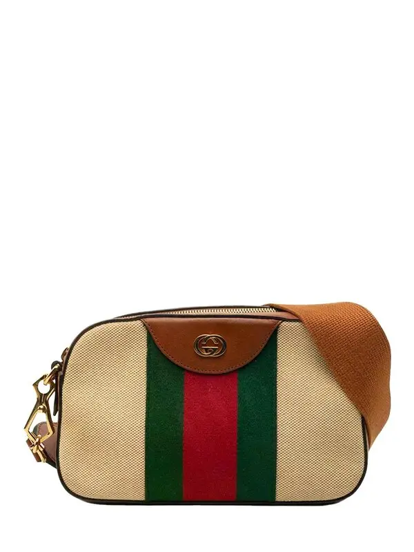 Gucci 2000-2015 Canvas Web Camera Bag Crossbody Bag - Neutrals