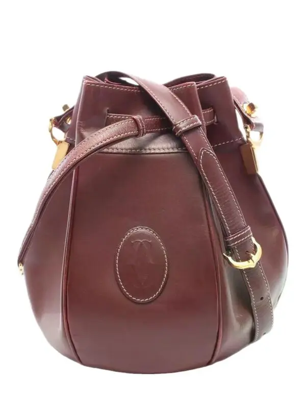 Cartier 2000s Mast Line Leather Bucket Bag - Red
