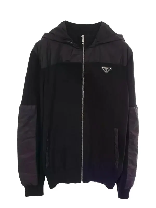 Prada 2010s Zip-up Hooded Jacket - Black