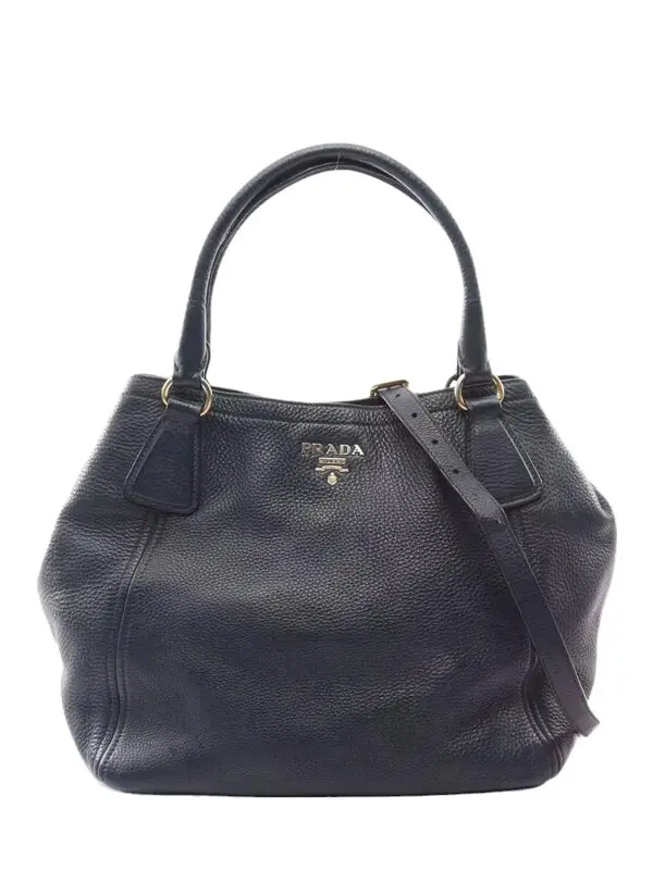 Prada 2000s Leather Tote Bag - Blue