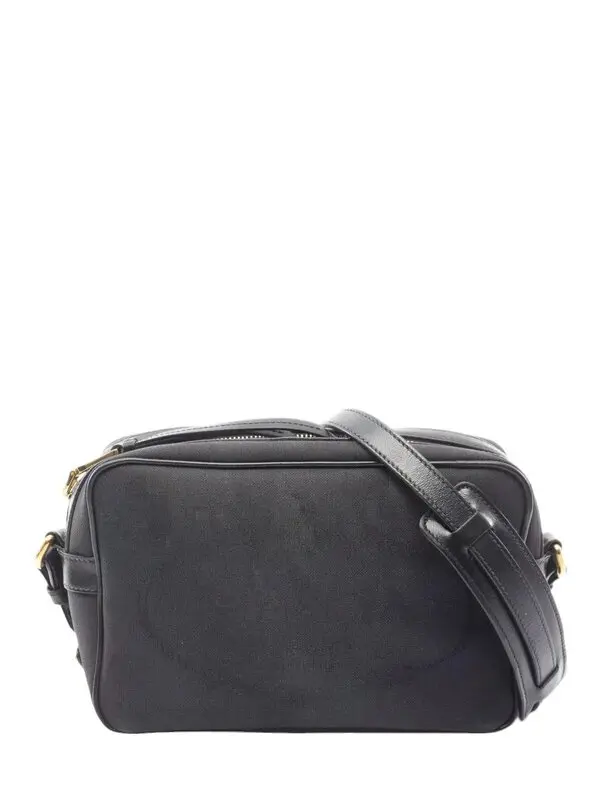 Prada 2000s Logo-jacquard Shoulder Bag - Black