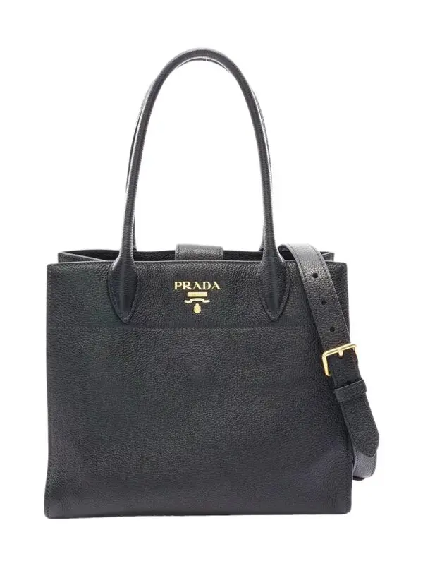 Prada 2010s Leather Tote Bag - Black