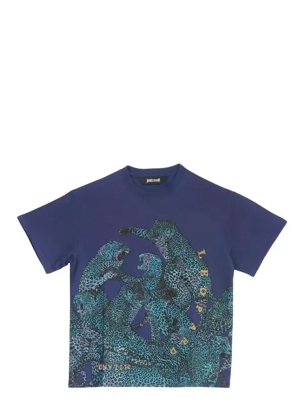 Just Cavalli Leopard-print T-shirt - Blue