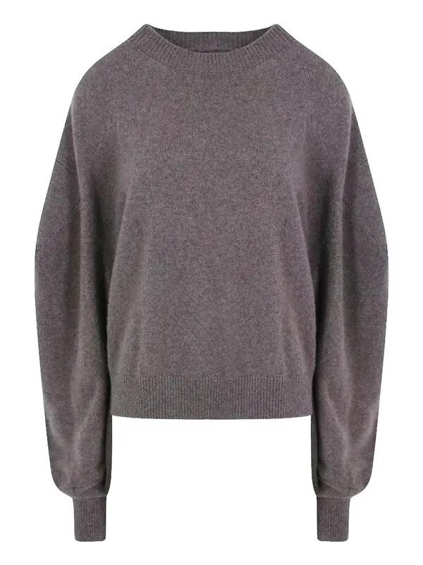 UMA WANG Fine-knit Balloon-sleeve Jumper - Brown