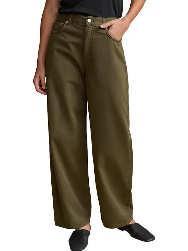 Jenni Kayne Beachwood Cotton Mid Rise Wide Jeans - Moss