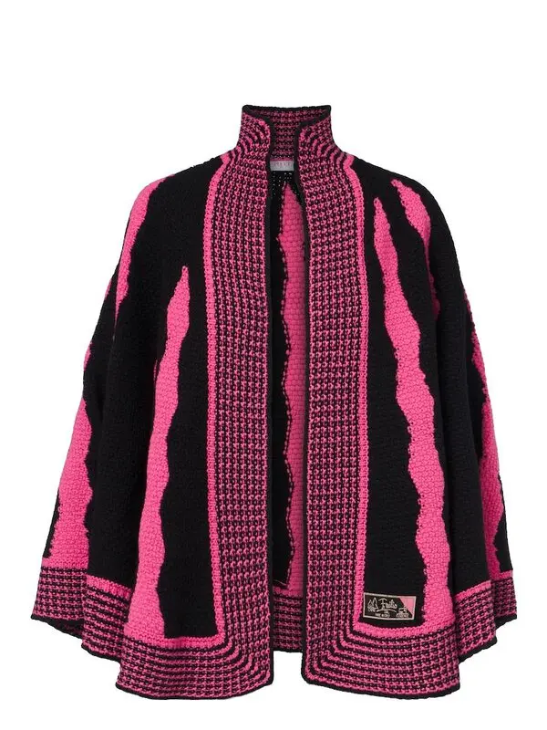 Emilio Pucci Fiamme Wool Cape - Pink