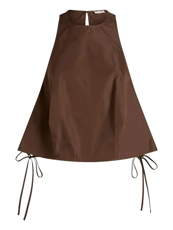 ST. AGNI Paper Taffeta Cocoon Top - Mocha