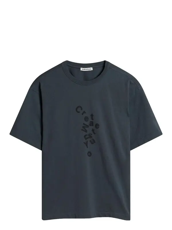 You Must Create Triple Scrambled Print T-shirt - Grey