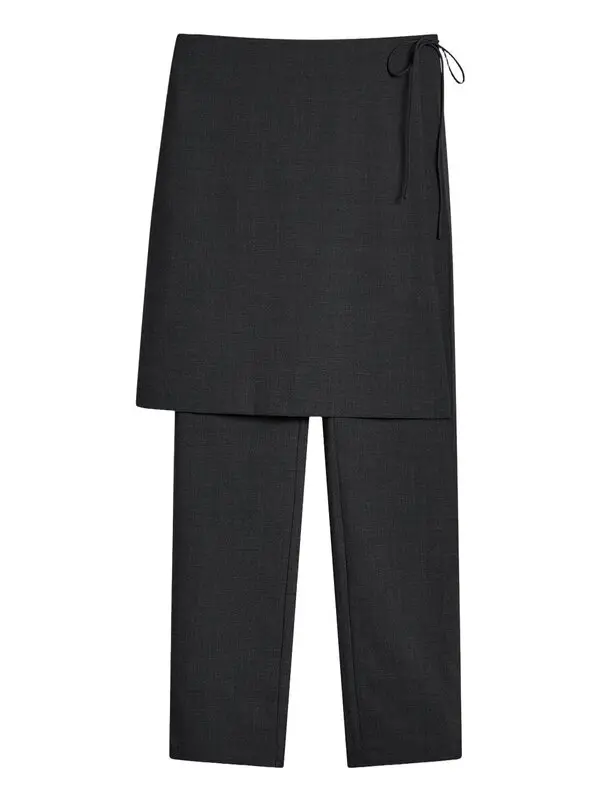 ST. AGNI Wool Sarong Pants - Charcoal