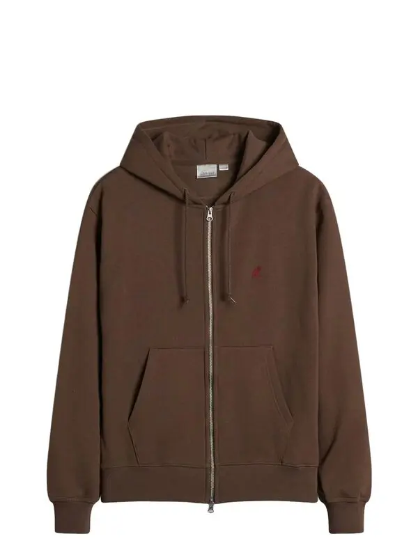 Gramicci One Point Zip Hoodie - Brown