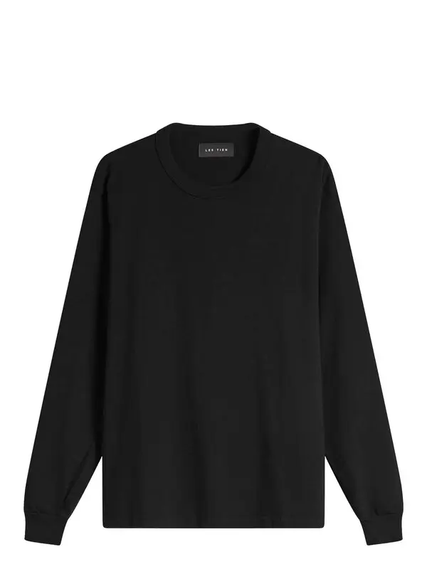 LES TIEN Heavyweight Binded Classic Long Sleeve T-shirt - Jet Black