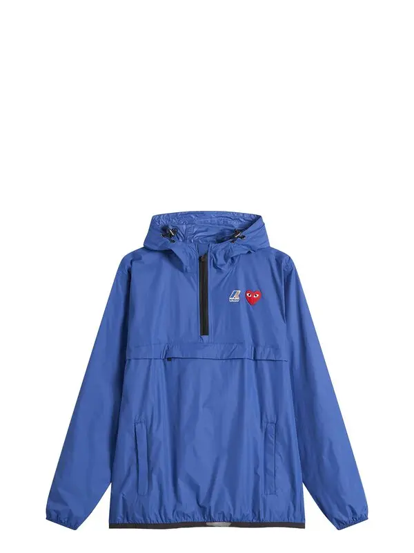 Play Comme Des Garcon X K-way Half Zip Packable Jacket - Blue