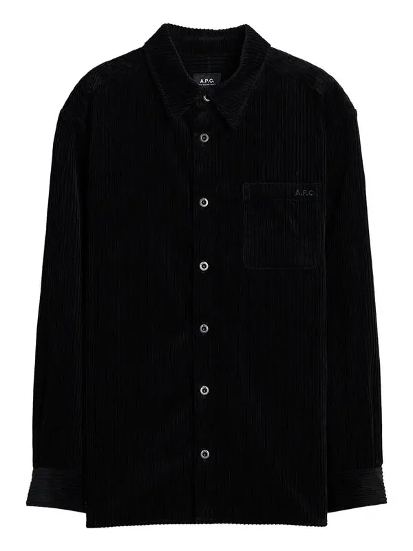 A.p.c. Mateo Corduroy Overshirt - Black