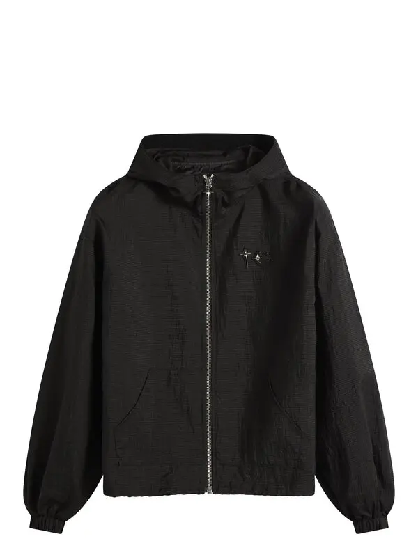 THUG CLUB Nylon Hooded Jacket - Black